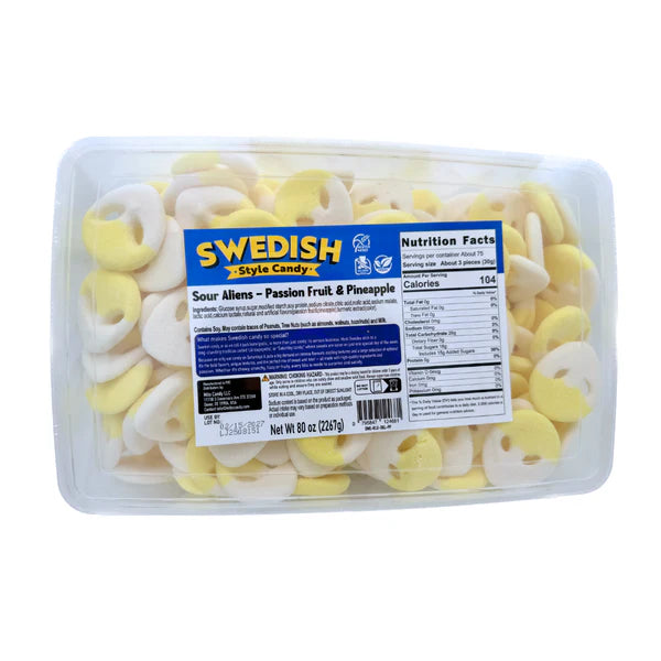 Swedish Style Sour Pineapple Passionfruit Aliens 5lb tub – Candy Store ...