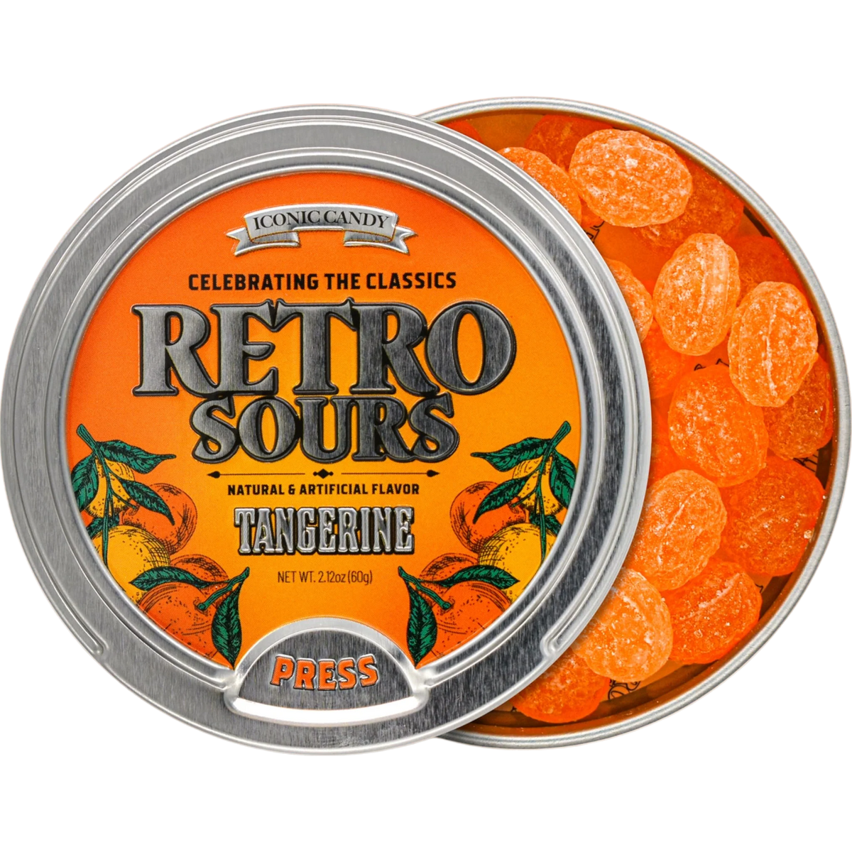 Iconic Retro Sours Tangerine Tin 8ct Box – Candy Store For Me